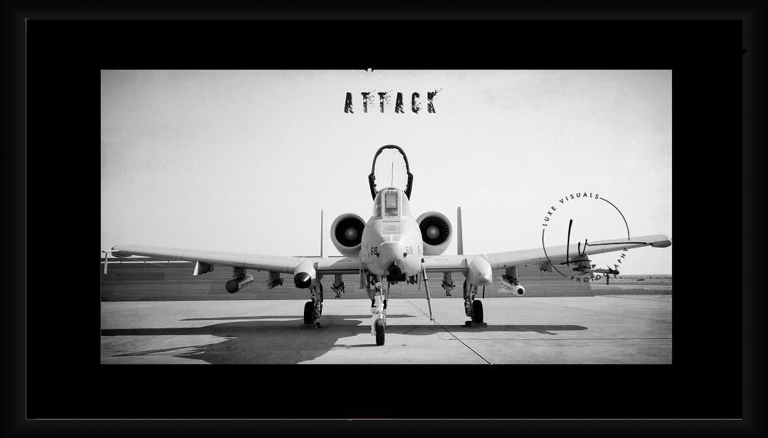 A10 Warthog Photo, Military Attack Jet Poster, Black and White ...
