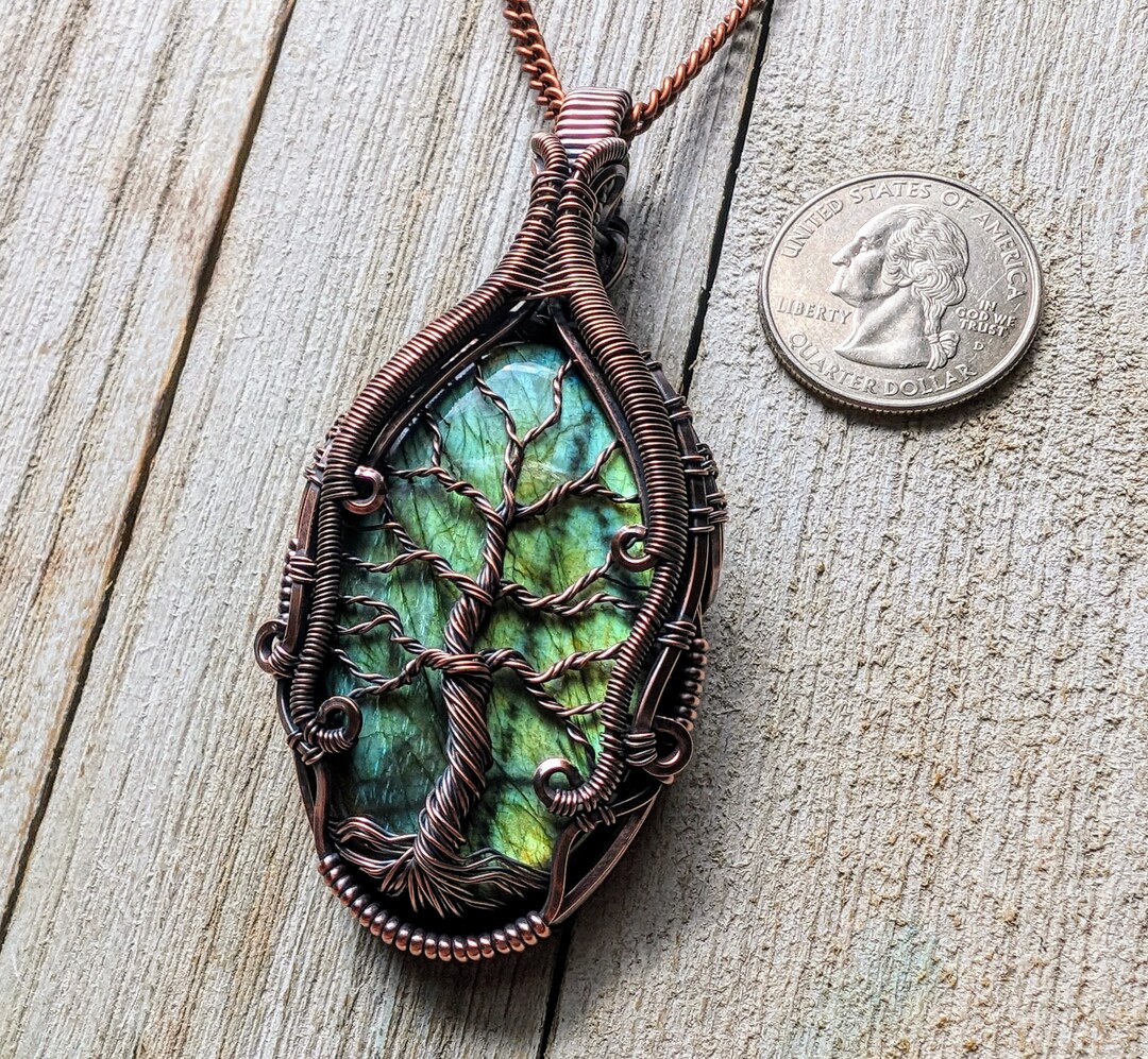 Labradorite Tree of Life Pendant - Etsy