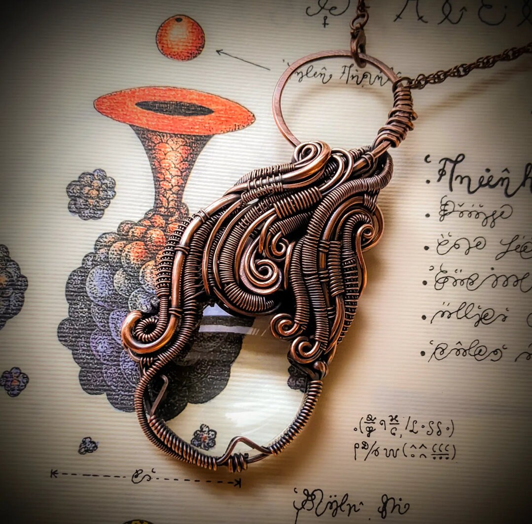 Steampunk Wire Wrap Magnifying Glass Pendant - Etsy