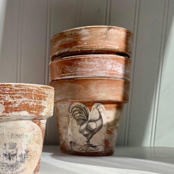 Aged Terracotta Pots - Etsy