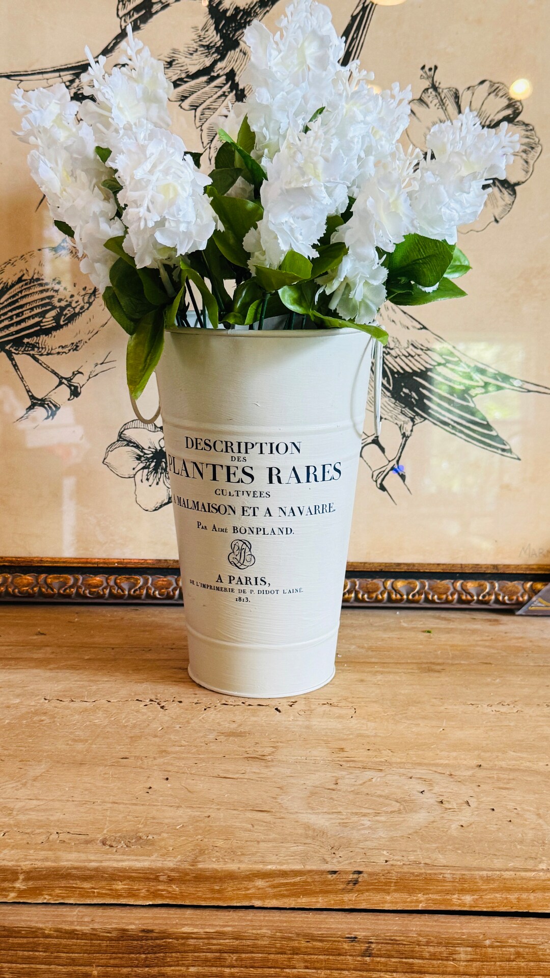 French Country Galvanized Metal Flower Bucket Flower Garden Paris - Etsy