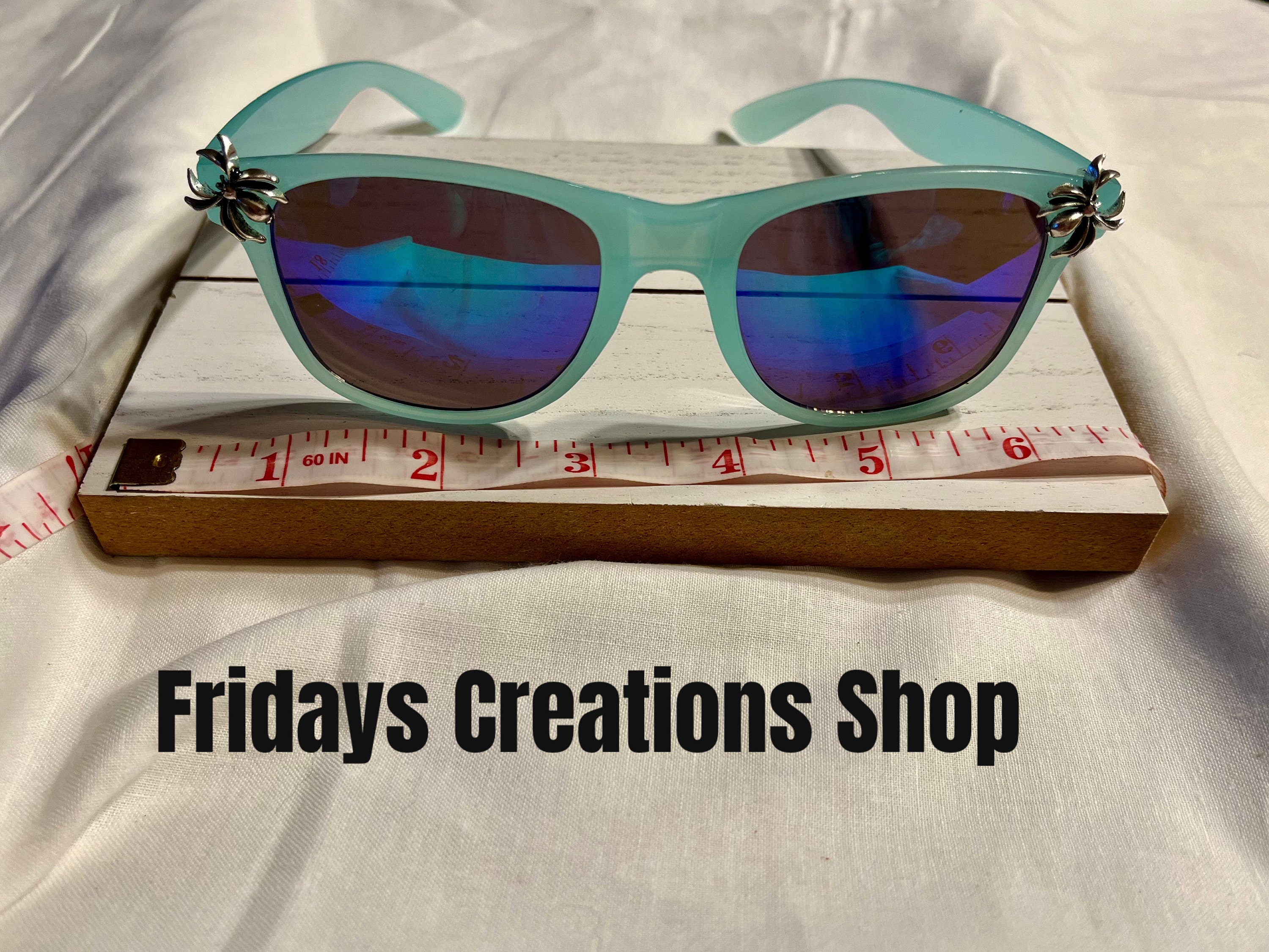 Spooky Mint Green Sunglasses With Spiders - Etsy