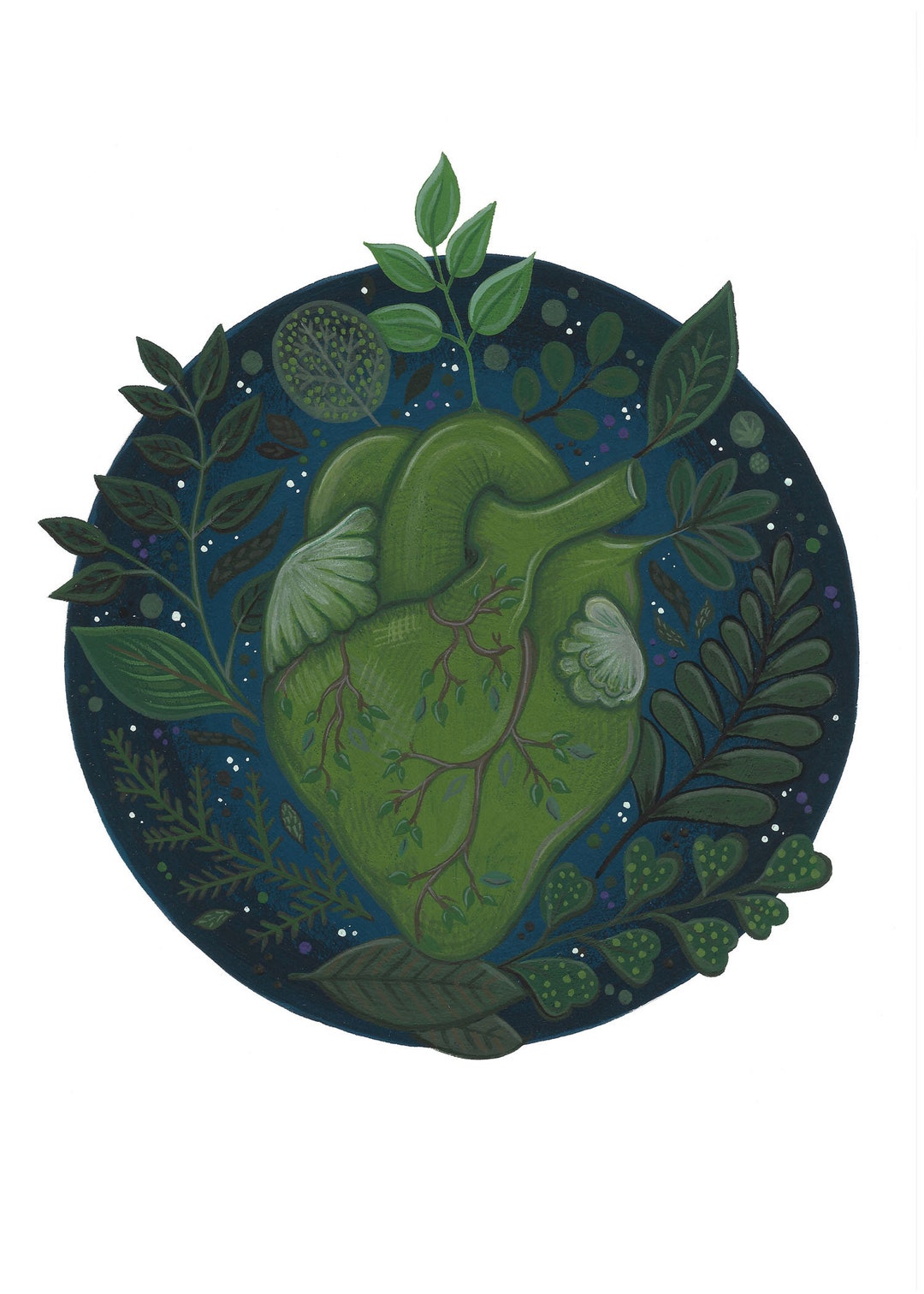 Nature Heart Art Print - 5x7, 8x10, A5, A4 - Alice Darkling - Etsy UK