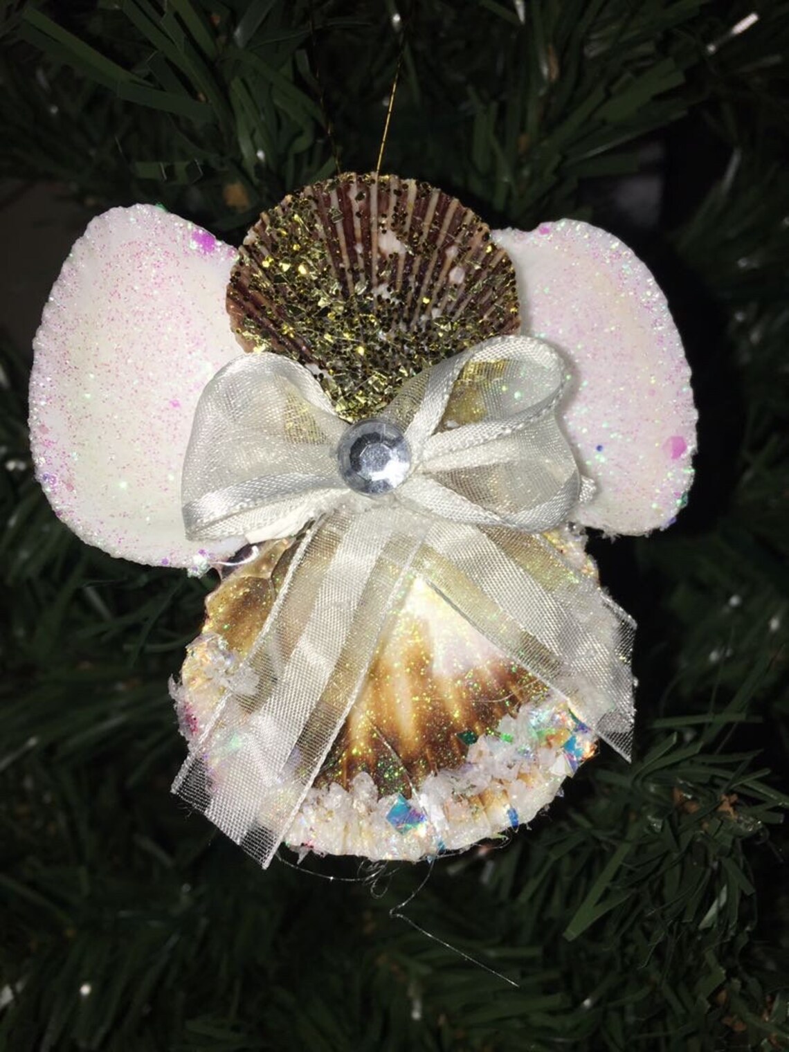 Angel Seashell Clam Shell Skirts Yellow and Rose Set of 3 Christmas ...