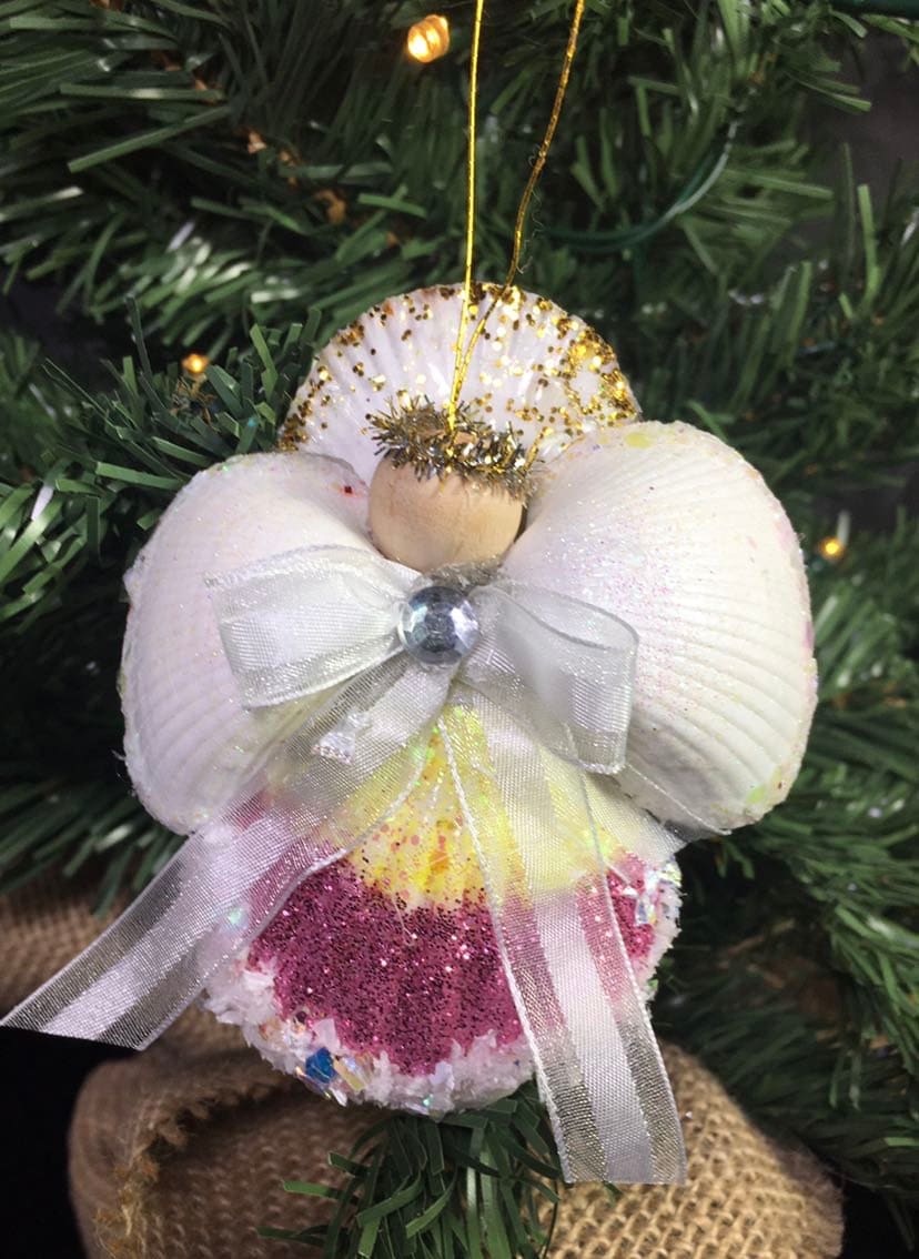 Angel Seashell Clam Shell Skirts Yellow and Rose Set of 3 Christmas ...