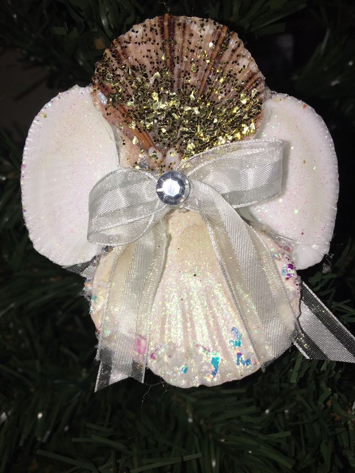 Angel Seashell Clam Shell Skirts Yellow and Rose Set of 3 Christmas ...