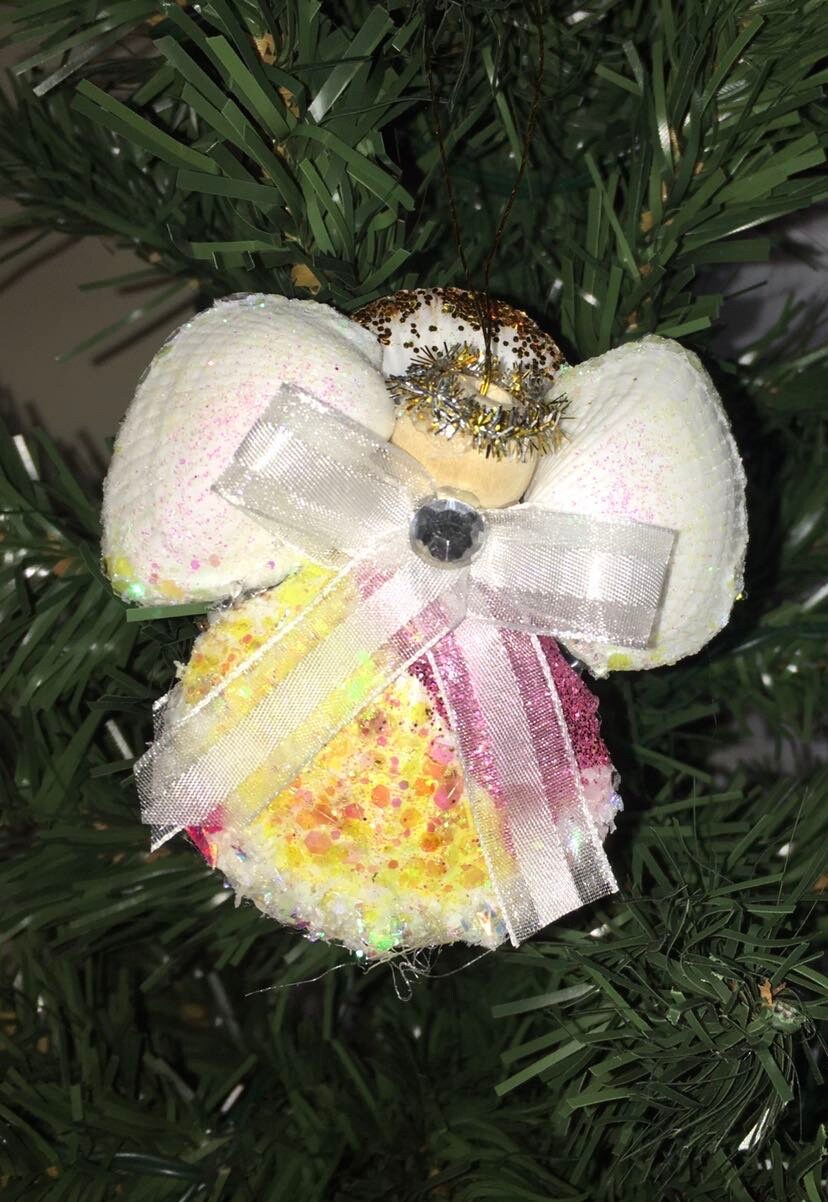 Angel Seashell Clam Shell Skirts Yellow and Rose Set of 3 Christmas ...