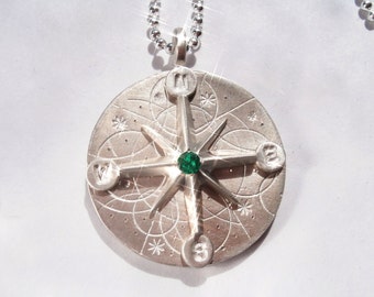 Mini Compass Gold Ring Diamond and Ruby | Etsy