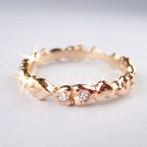 Eternal Love Ring 14K With 2 Diamonds Stackable Ring - Etsy