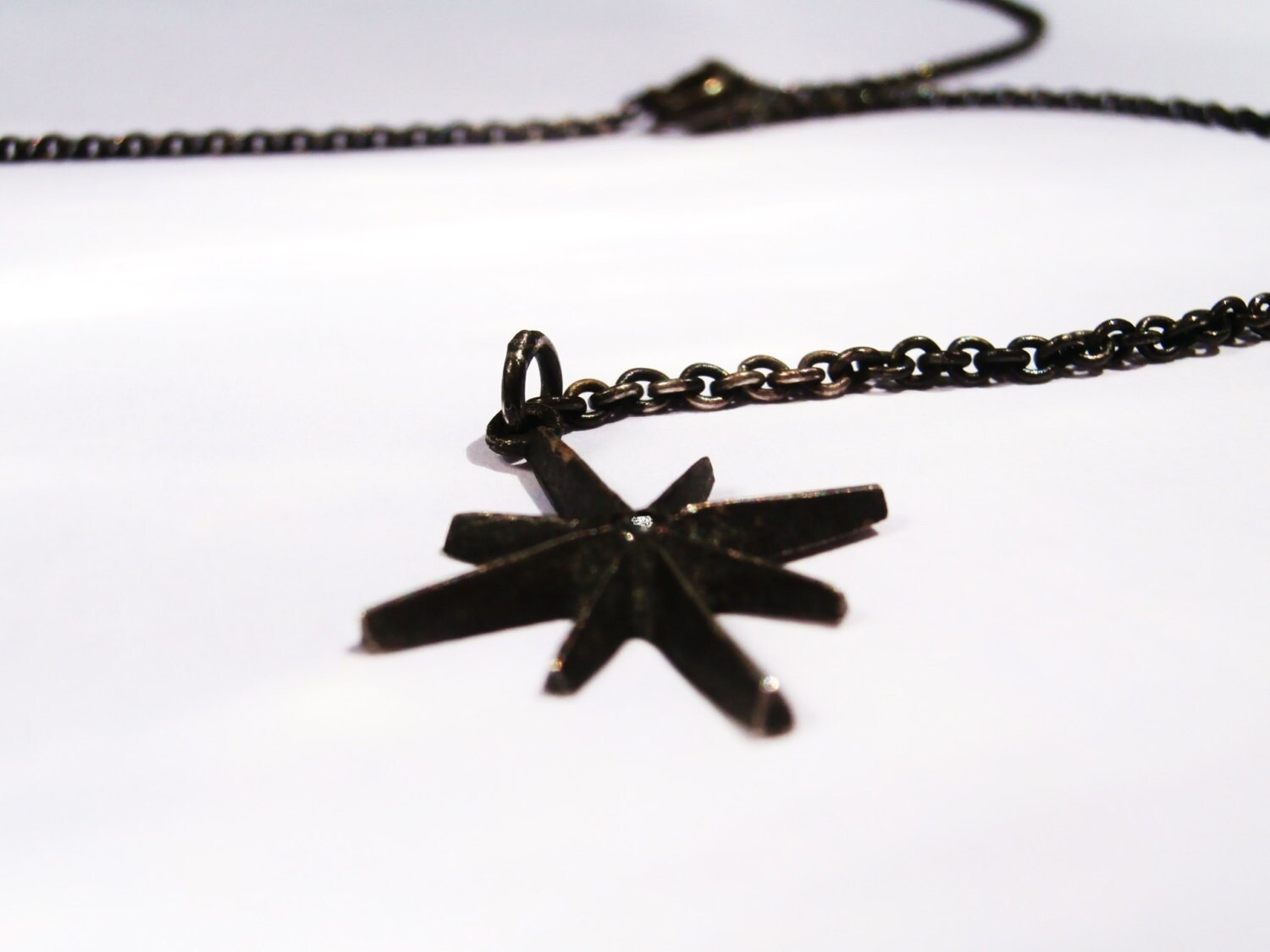 Compass Wind Rose Lariat With Diamond - Etsy
