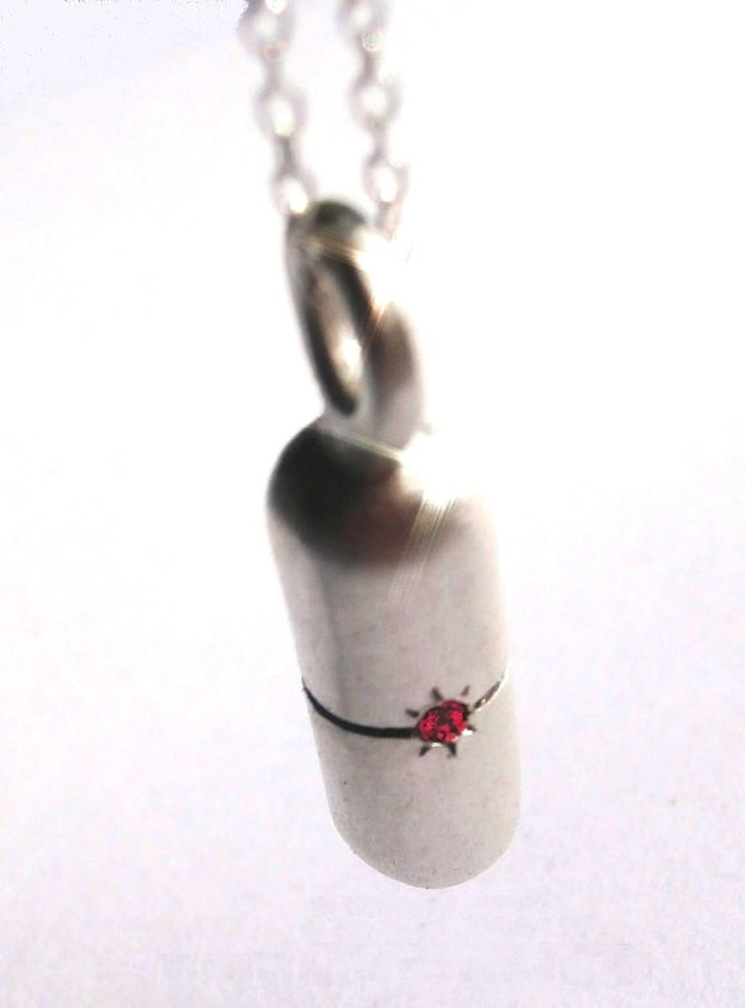 Love Pill Sterling Silver and Ruby Engraved Necklace - Etsy