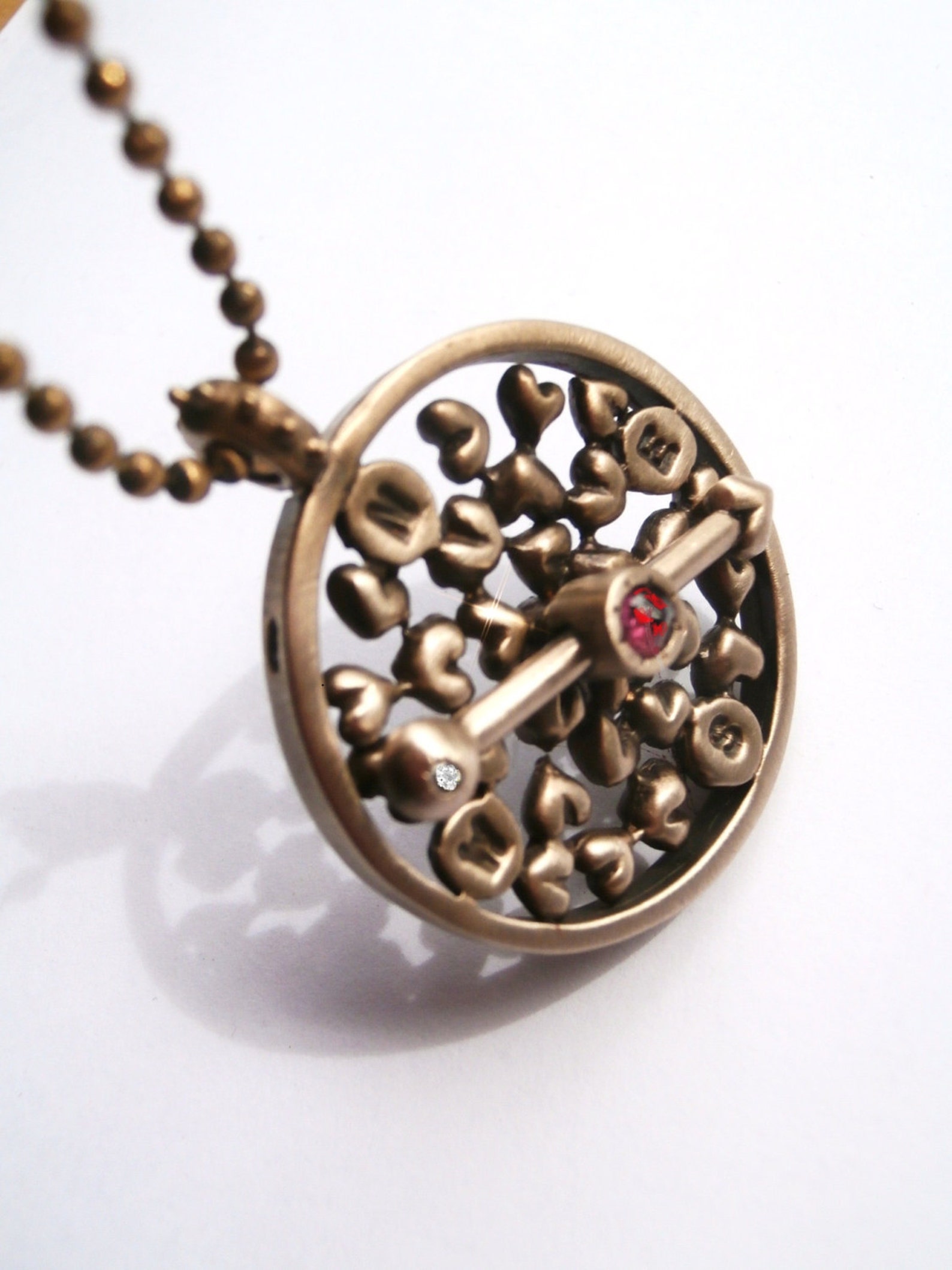 Love Disc Compass Bronze Necklace - Etsy