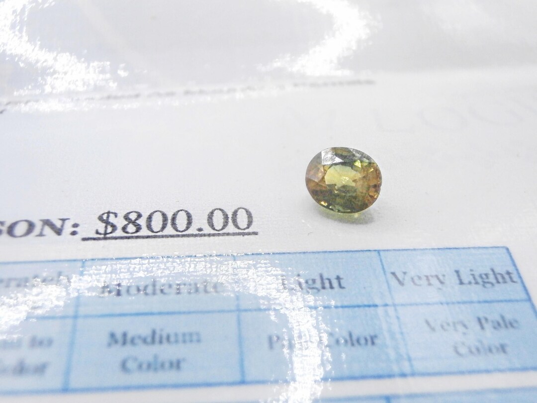 Yellow Green No Heat Bi-color Sapphire 1.58 Carats (australia) Faceted ...