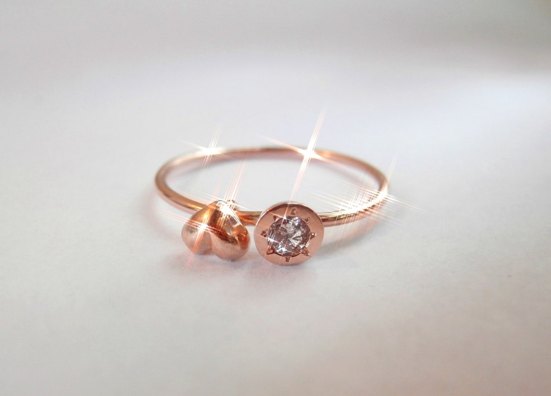 14K Rose Gold and Diamond Heart Ring From the Sweet Nothings Collection ...