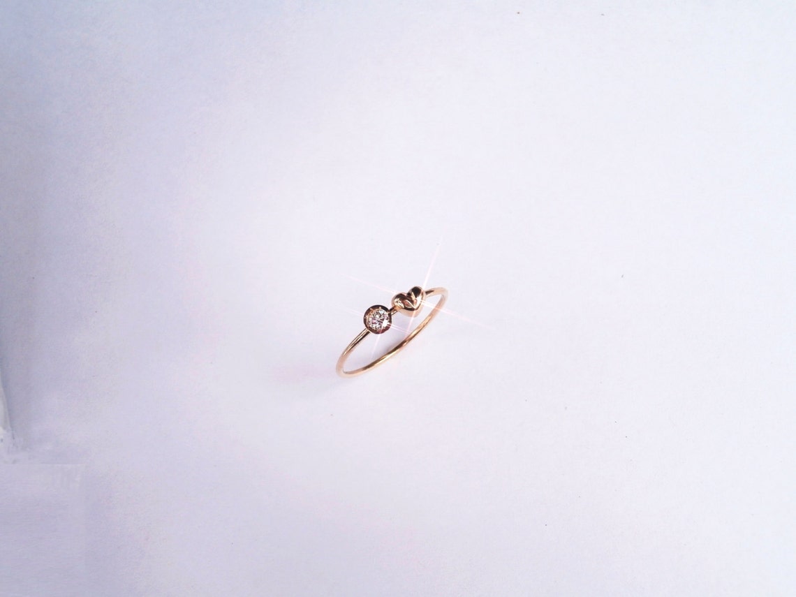 14K Gold and Diamond Heart Ring From the Sweet Nothings Collection - Etsy