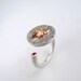 Mini Compass Ring in Sterling Silver With 10K Gold Center and a Diamond ...