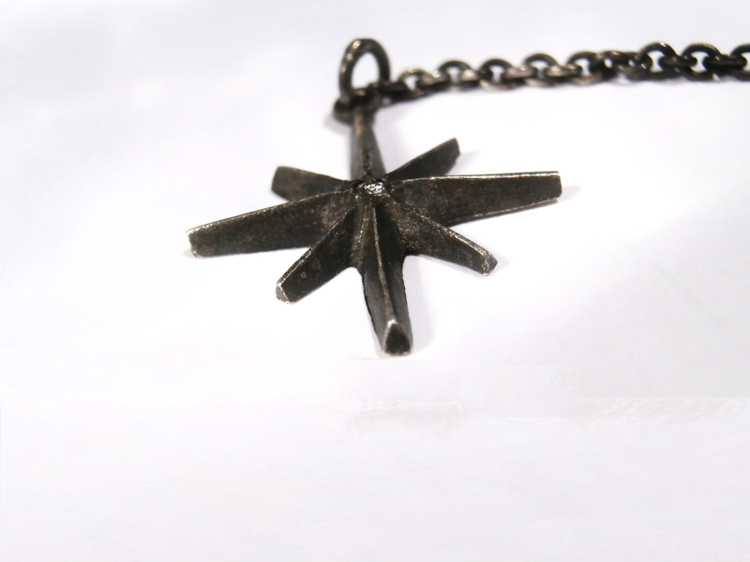 Compass Wind Rose Lariat With Diamond - Etsy