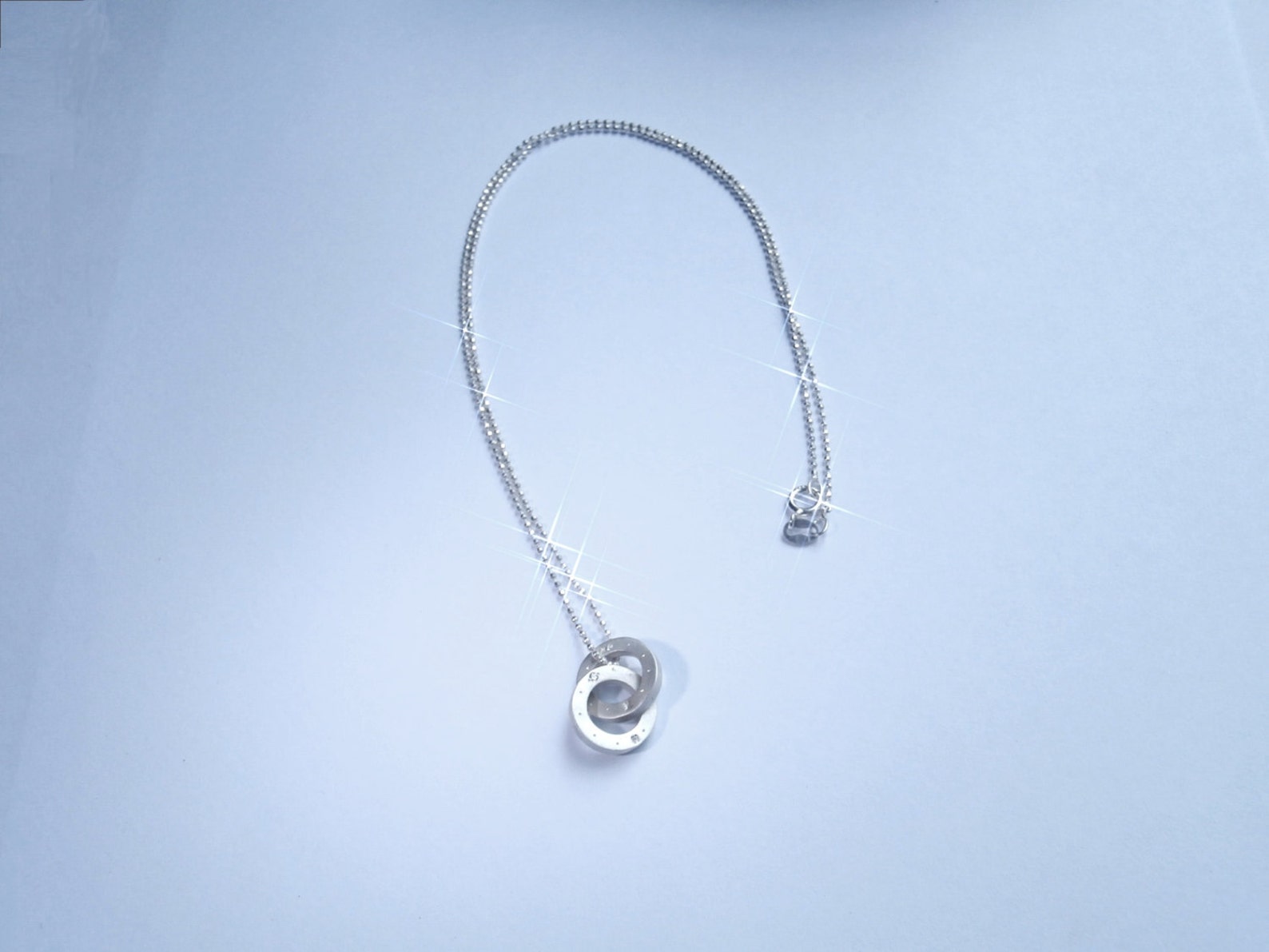 Initials Linked Friendship Silver and Diamonds Necklace - Etsy