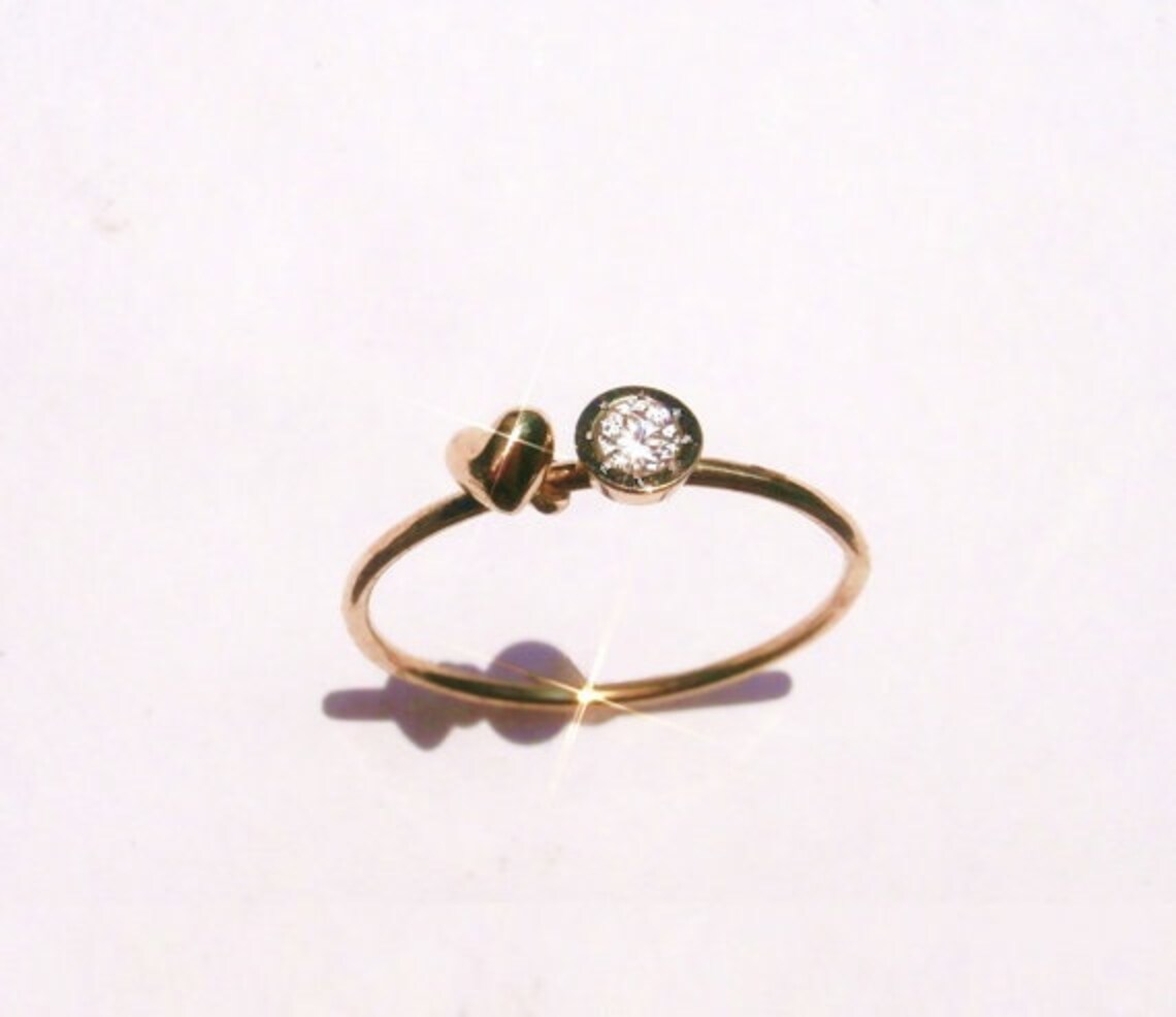 14K Gold and Diamond Heart Ring From the Sweet Nothings Collection - Etsy