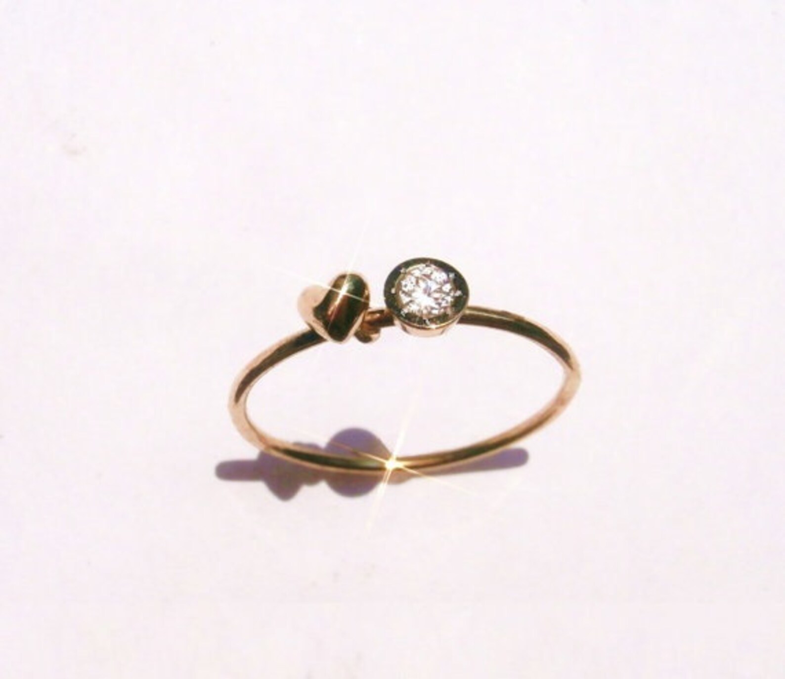 14K Gold and Diamond Heart Ring From the Sweet Nothings Collection - Etsy