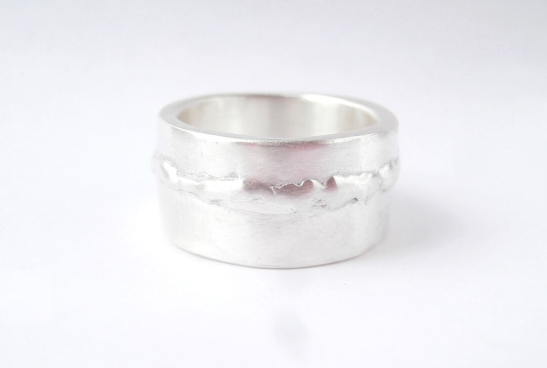 Cicatrice 12 Mm Scar Diamond Ring Solid Sterling Silver - Etsy