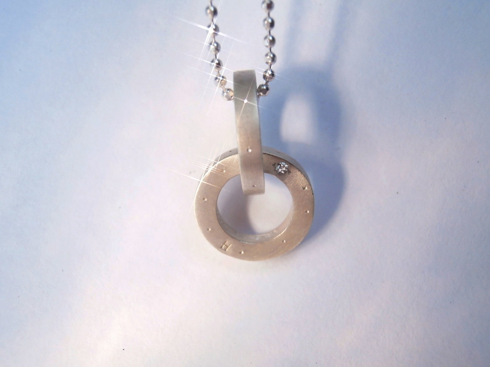 Initials Linked Friendship Silver and Diamonds Necklace - Etsy