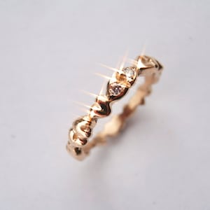 Eternal Love Ring 14K With 2 Diamonds Stackable Ring - Etsy