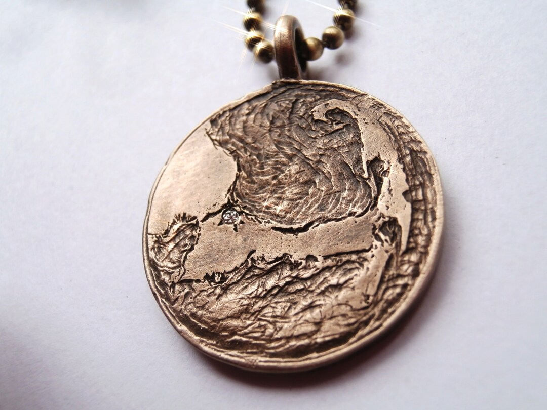 Cape Cod Bronze and Diamond Necklace - Etsy