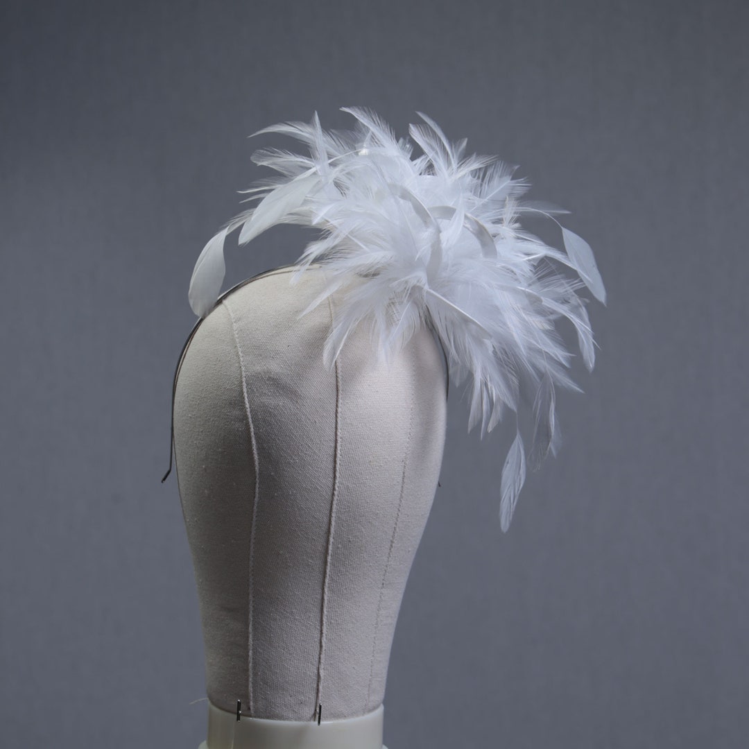 White Feather Fascinator Hat - Wedding, Ladies Day - Choose Any Colour ...