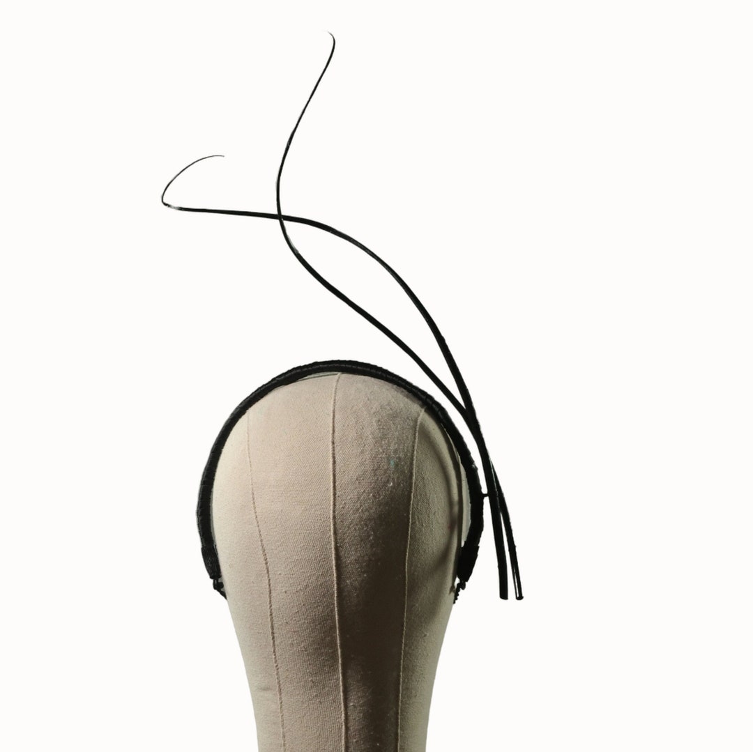 Black Curled Quill Floating Fascinator Headband Headpiece - Choose Any ...