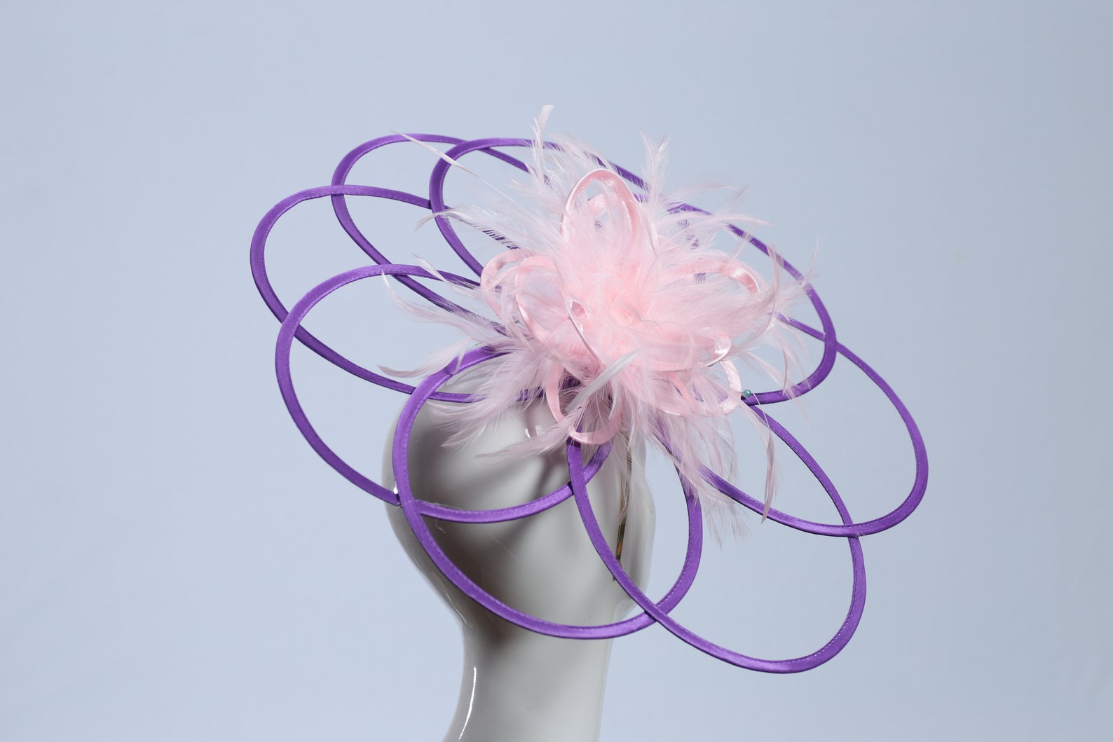 Purple & Baby Pink Satin Saucer Loops Fascinator Hatinator Perfect for ...