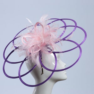 Purple & Baby Pink Satin Saucer Loops Fascinator Hatinator Perfect for ...