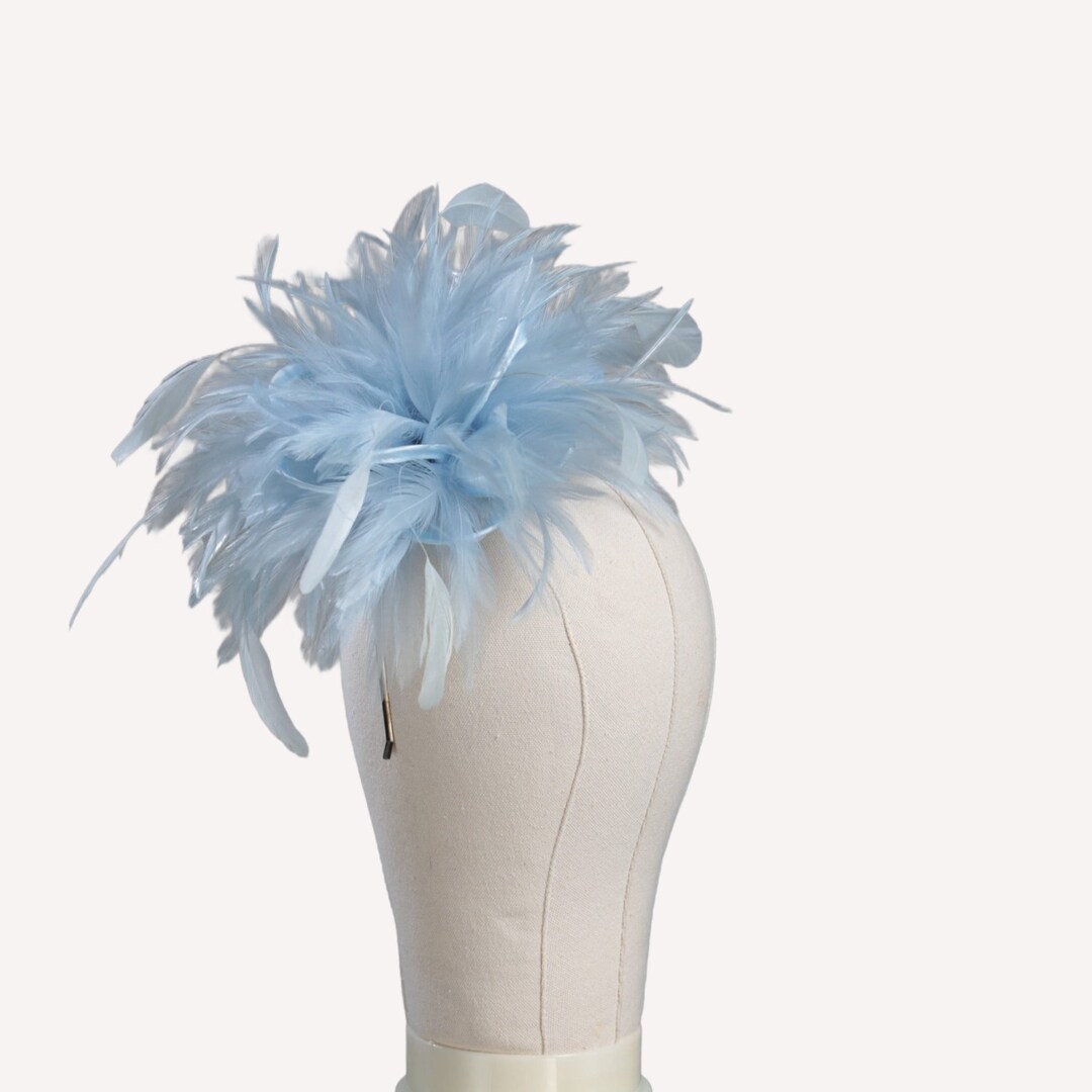 Baby Blue Feather Fascinator Hat Wedding, Ladies Day Choose Any Colour ...