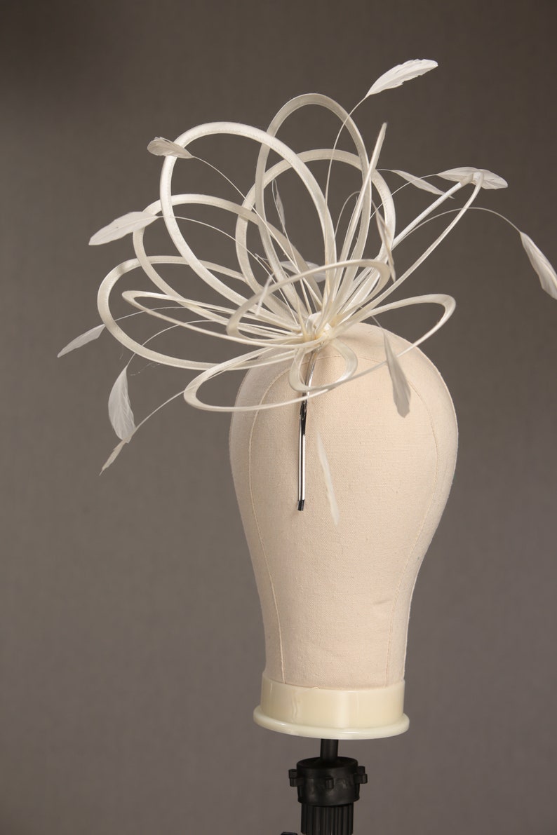 Cream Feather Fascinator Hat - Wedding, Ladies Day - Choose Any Colour ...