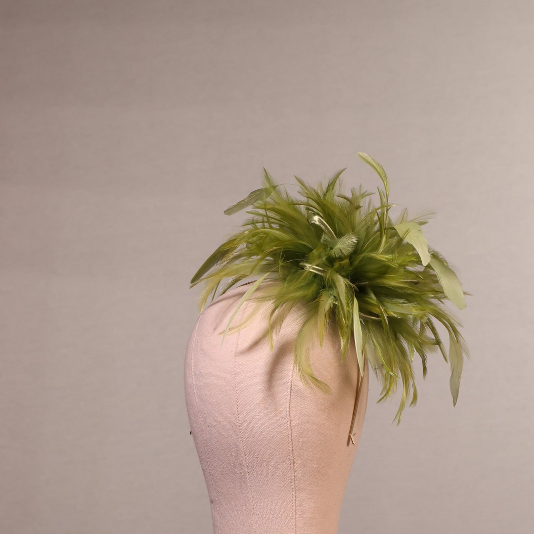 Sage Green Feather Fascinator Hat - Wedding, Ladies Day - Choose Any ...