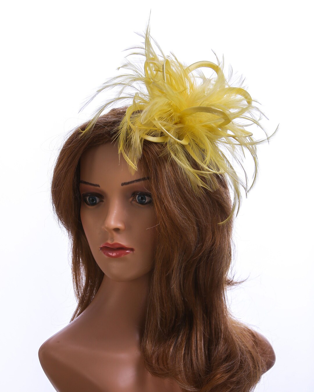 Yellow Feather Fascinator Hat - Wedding, Ladies Day - Choose Any Colour ...