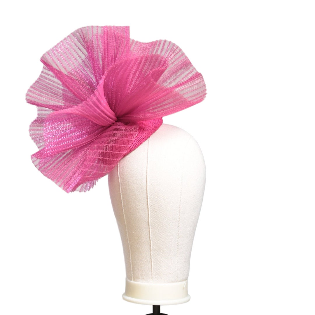 Magenta Hot Pink Crin Pillbox Fascinator Hat - Wedding, Ladies Day - Etsy