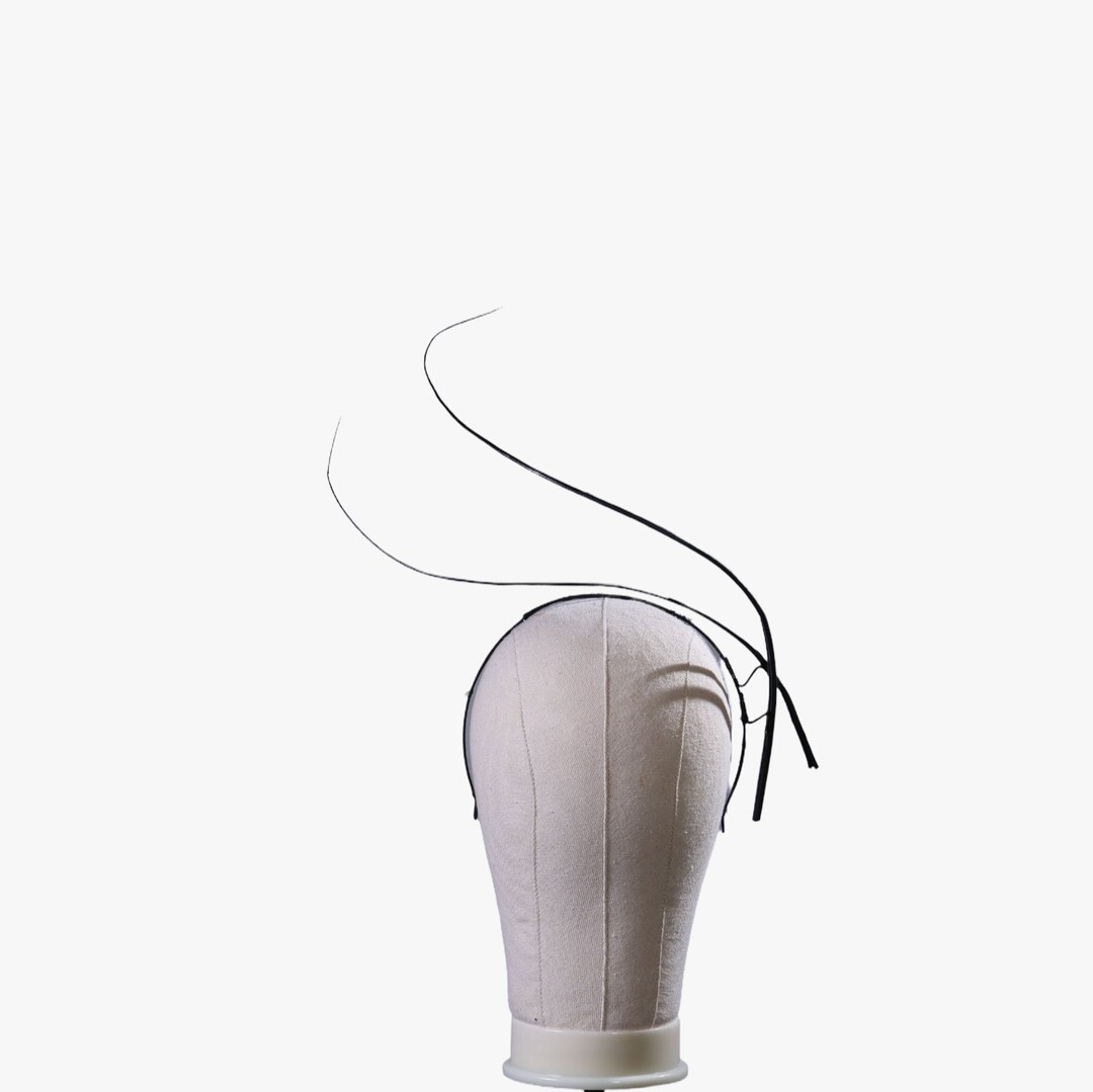 Navy and Black Curled Quill Floating Fascinator Headband Headpiece ...