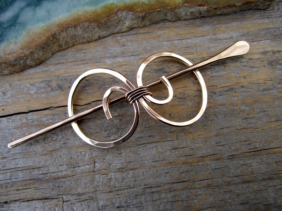 Mini Bronze Slide Barrette, Free Form Hair Clip B4, Hand Forged Metal ...