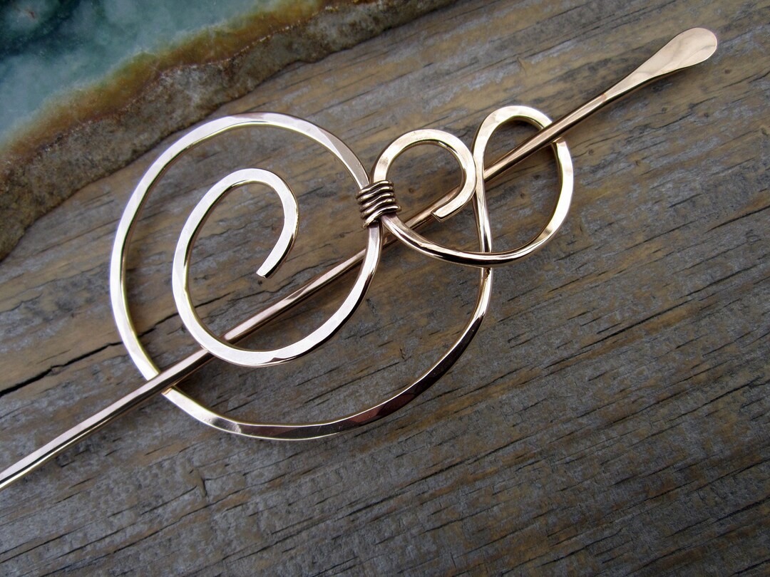 Bronze Slide Barrette, Free Form Hair Clip B2, Hand Forged Metal ...