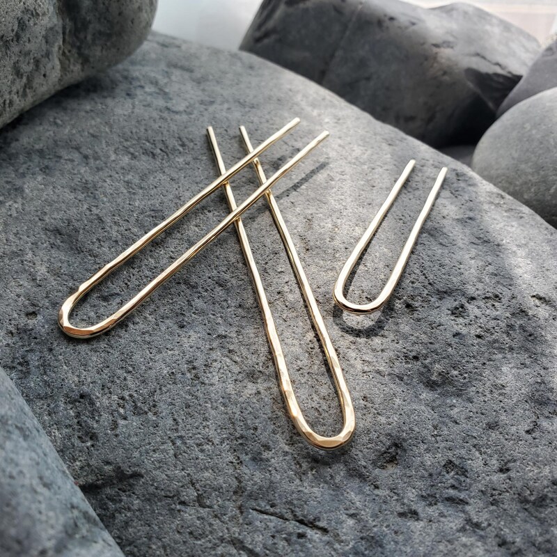Hammer Brass Hair Pin - Etsy