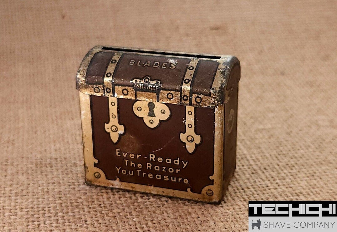 Vintage Ever-ready Treasure Chest Blade Bank the Blades You Treasure ...