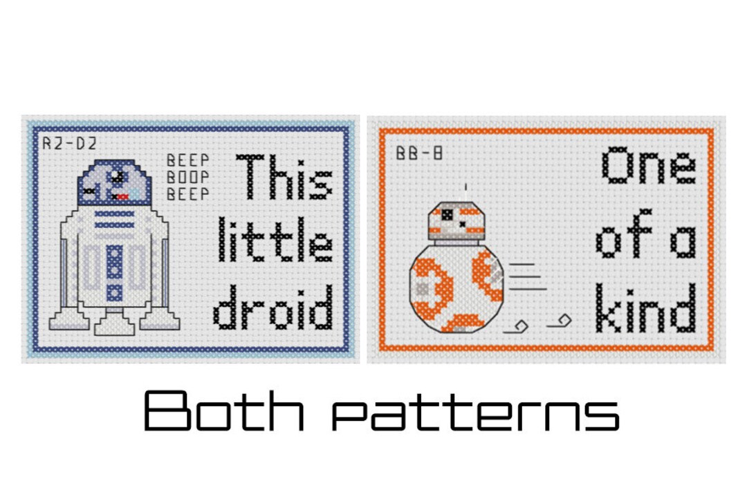 Two Star Wars Inspired Droid Patterns R2-D2 and BB-8 - Etsy