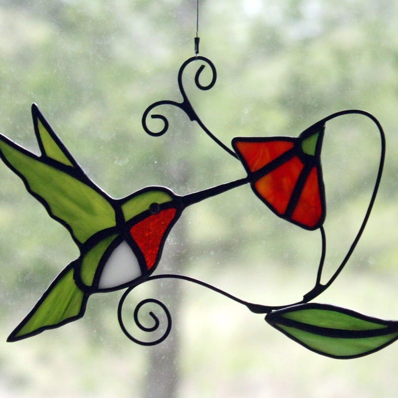 Hummingbird Stained Glass - Etsy
