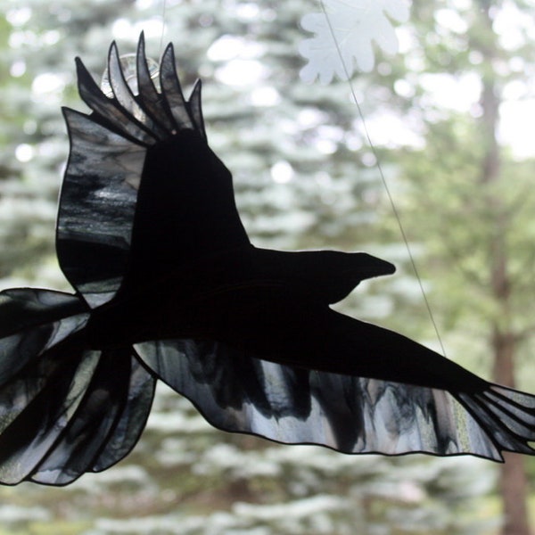 Bird Stained Glass Window Panel - Etsy