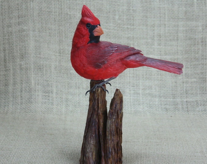 Northern Cardinal Wood Carving, Hand Carved Bird, Bird Sculpture ...