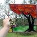Stained Glass Fall Tree Autumn Tree Landscape Stained Glass | Etsy