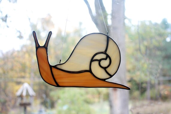 Snail Stained Glass Suncatcher Glass Art | Etsy