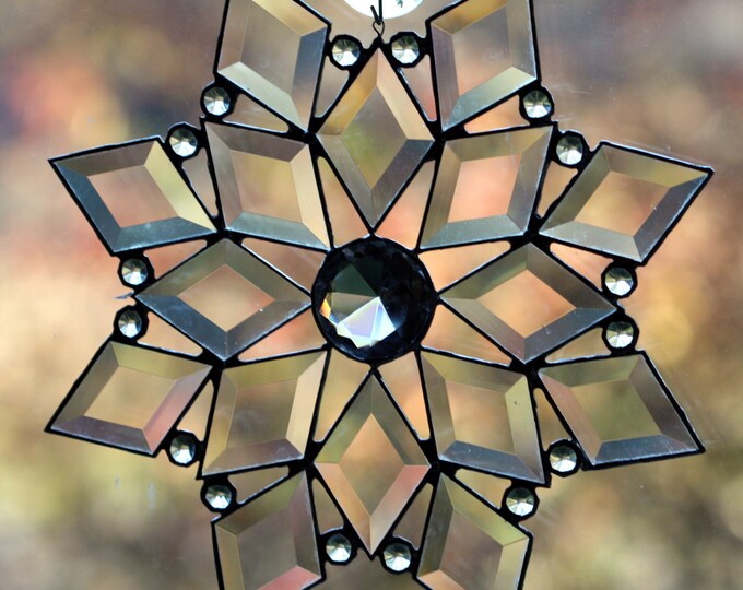 Beveled Crystals Snowflake Star Stained Glass - Etsy