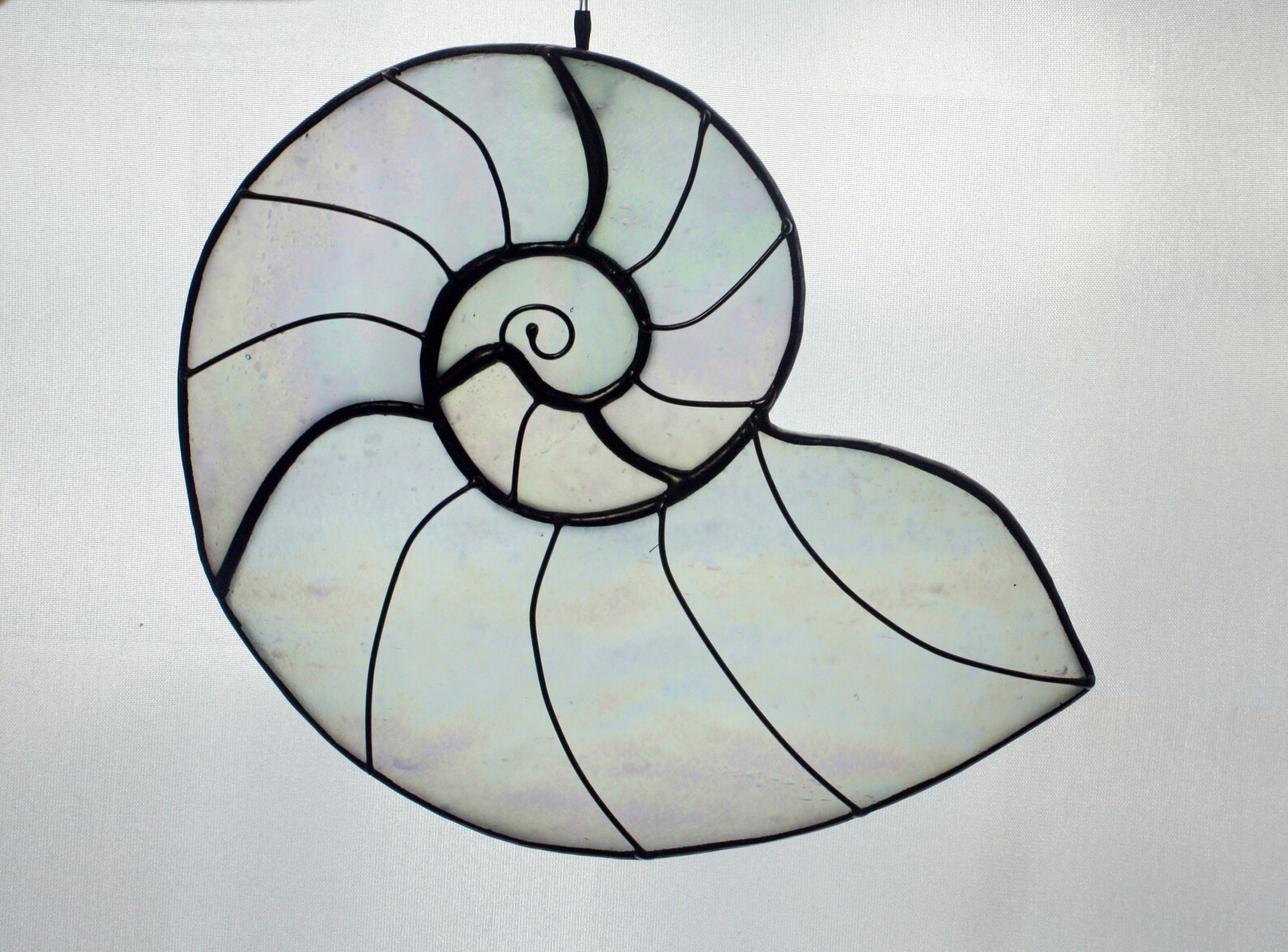 Sea Shell Stained Glass White Iridescent Beach Decor Glass - Etsy